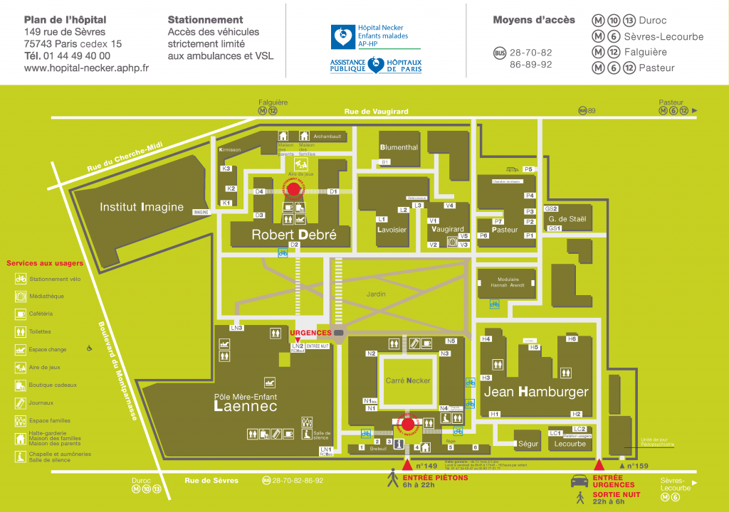 Plan de l’hôpital Necker | Hôpital Necker-Enfants malades