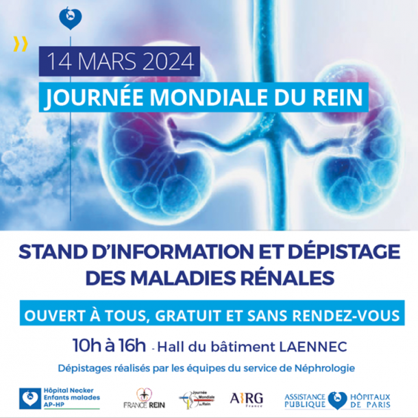 Journée mondiale du rein | Jeudi 14 mars 2024 - Site internet maladies rares de l'hôpital Necker
